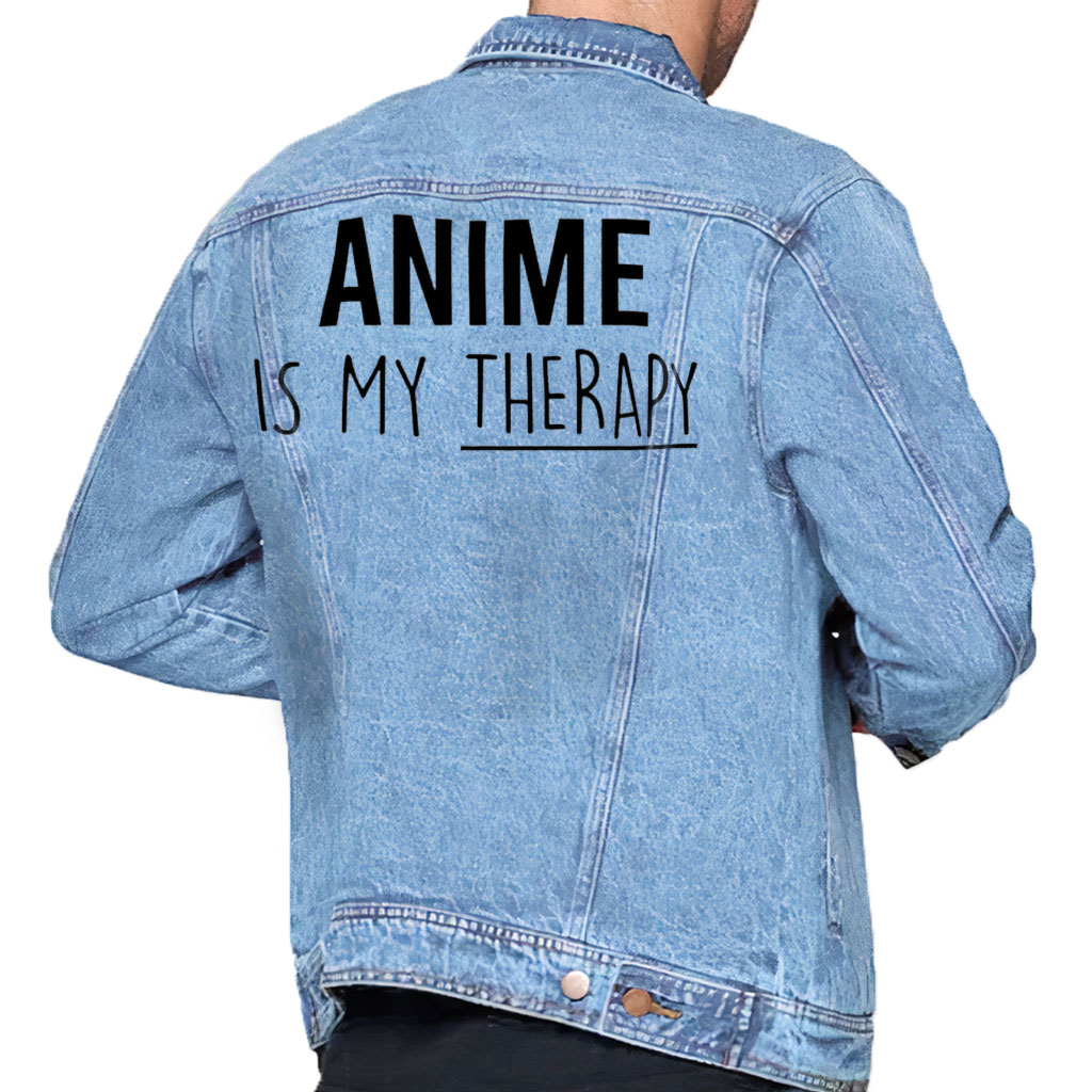 Anime Light Washed Men's Denim Jacket - Anime Motif Apparel - Anime ...